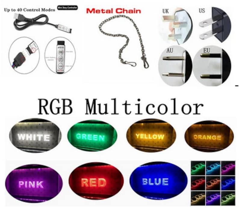 LED Neon Sign Poker Cards Game RGB Color Changing Light Acrylic Carved ...