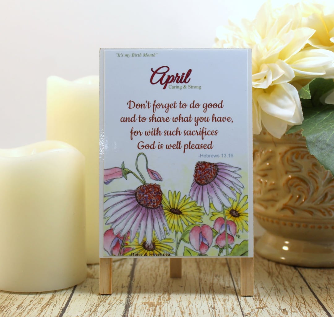APRIL RELIGIOUS #AE2 - Caring & Strong, Bible Verse, Birthday Month ...