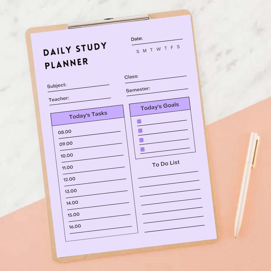 Study Planner, Student Study Planner, Study Planner Printable, Daily ...