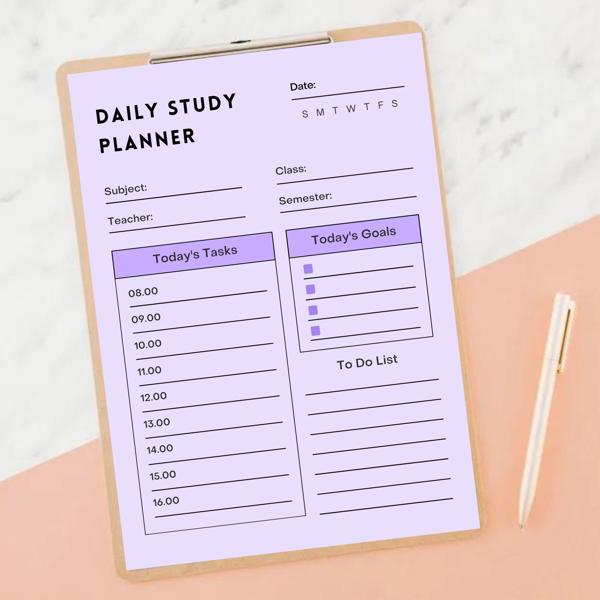 Study Planner, Student Study Planner, Study Planner Printable, Daily ...