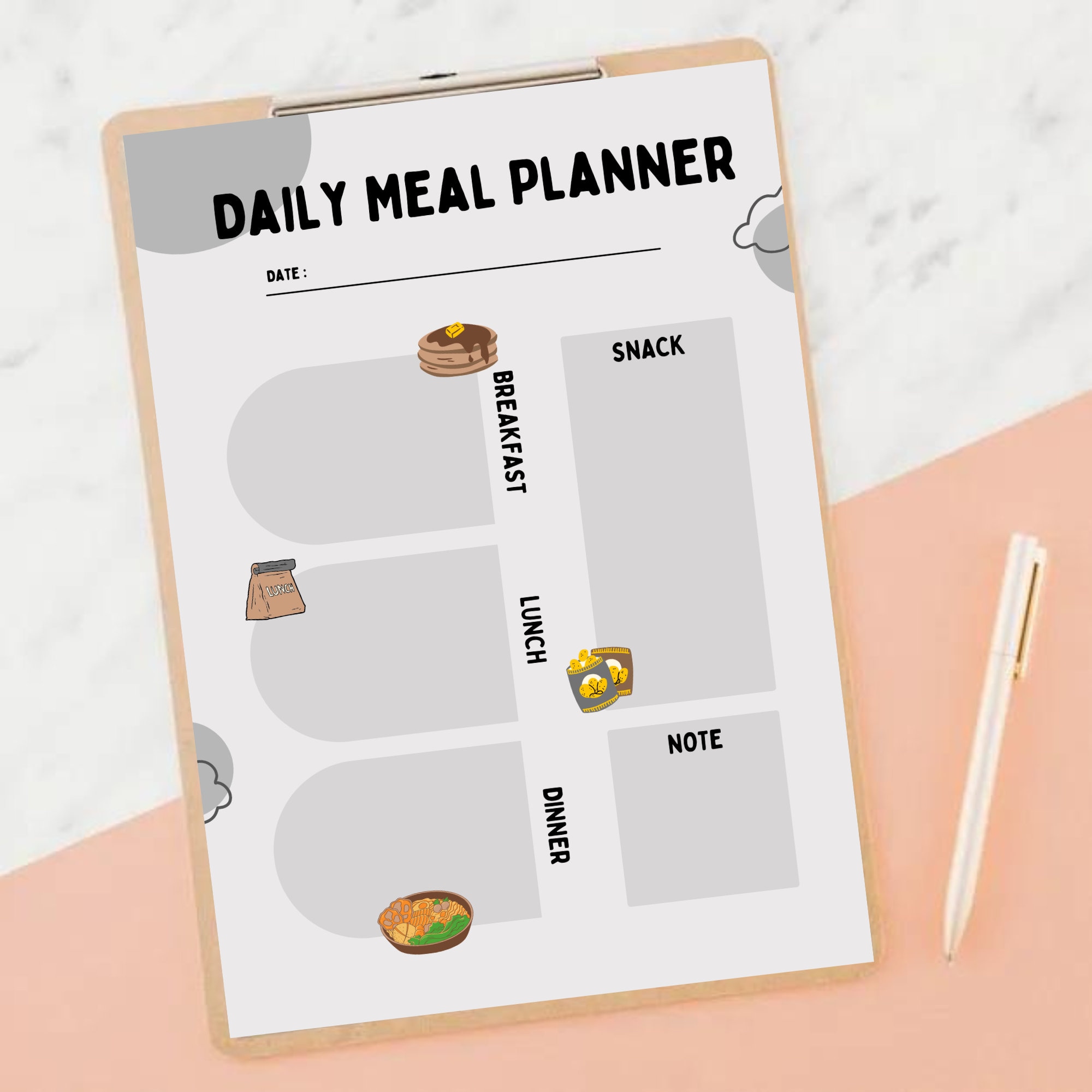 Meal Planner, Daily Meal Menu, Meal Planner Printable, Weekly Meal ...
