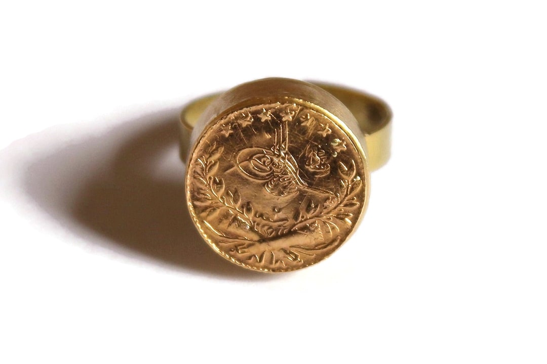 18k Gold Signet Ring With Ottoman Stamp Calligraphy. Islamic Jewelry ...