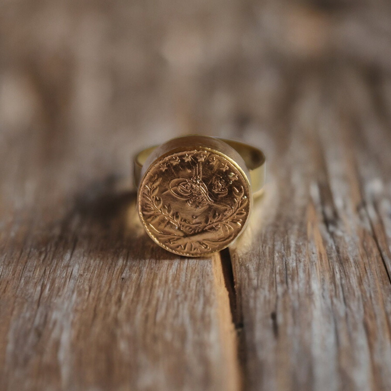 18k Gold Signet Ring With Ottoman Stamp Calligraphy. Islamic Jewelry ...