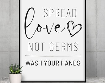 Spread Love Not Germs Printable Sign - Etsy