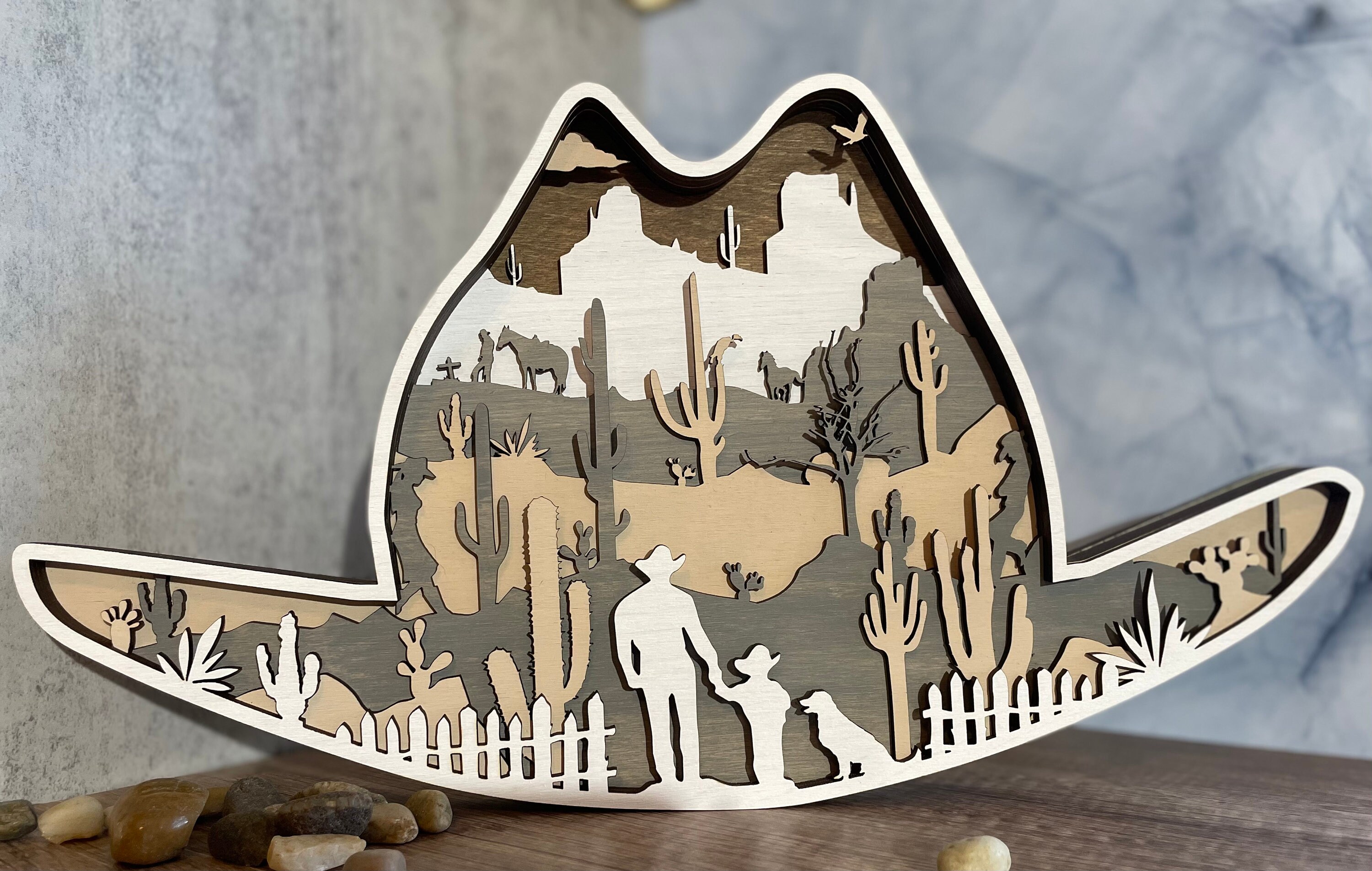 7 Layer Cowboy Hat/ Mandala Cowboy Hat/ Layered Cowboy Hat/cowboy Hat ...