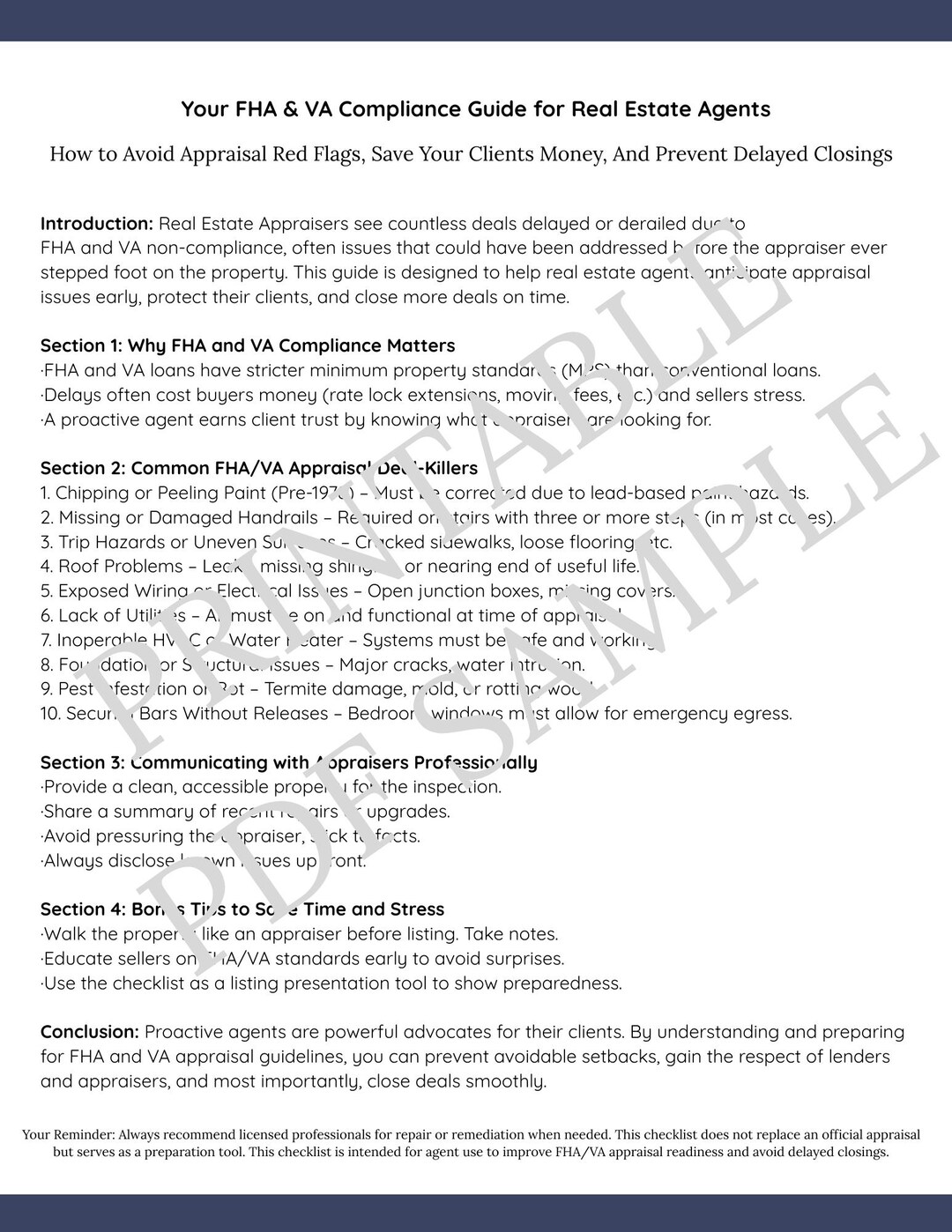 Close Faster: VA & FHA Appraisal Prep Guide for Real Estate Agents ...