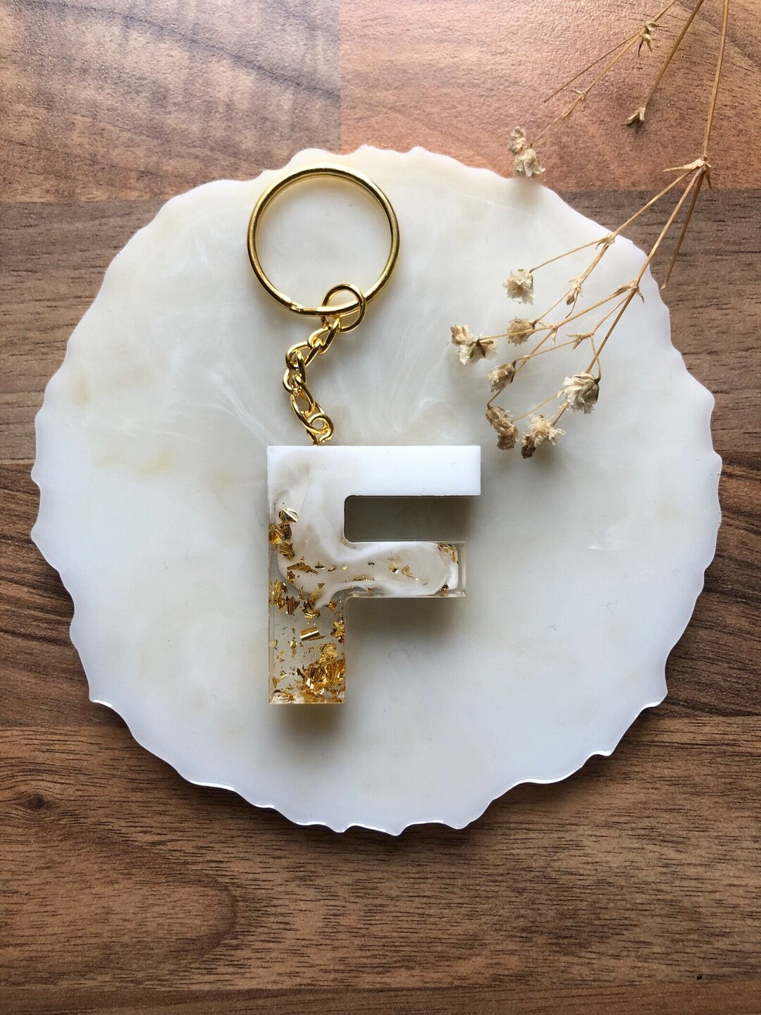 BUY 1 GET 1 FREE Personalized Initial Resin Keychain, Custom Handmade ...