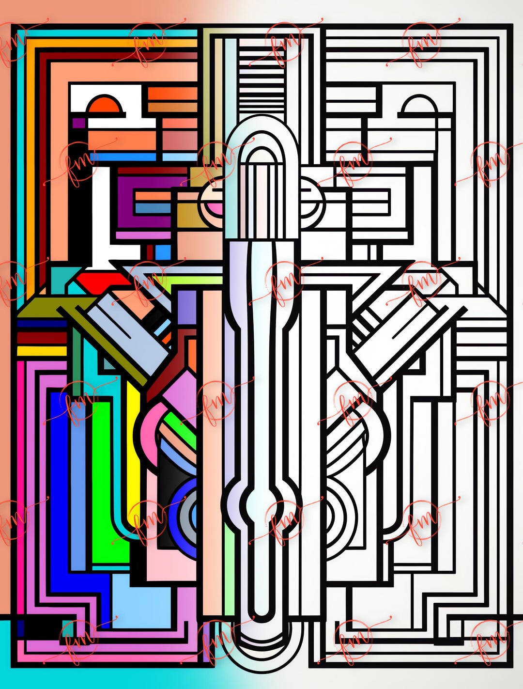 Try 30+ FREE Digital Coloring Pages Before Buying 1 "cyber Deco Pulse ...
