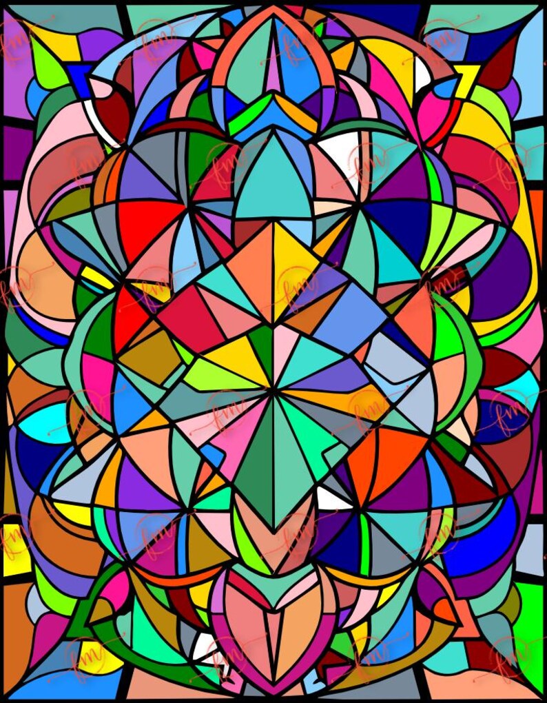 Try 30+ FREE Digital Coloring Pages Before Buying 1 "radiant Geometric ...
