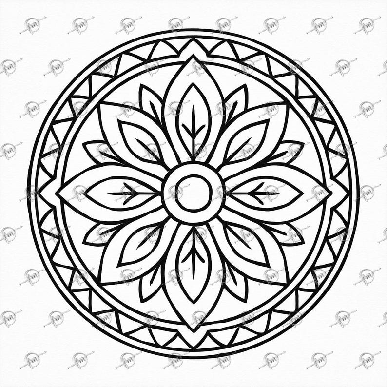 Mandala Flower Digital Coloring Pages: 10-pack (digital Download) - Etsy