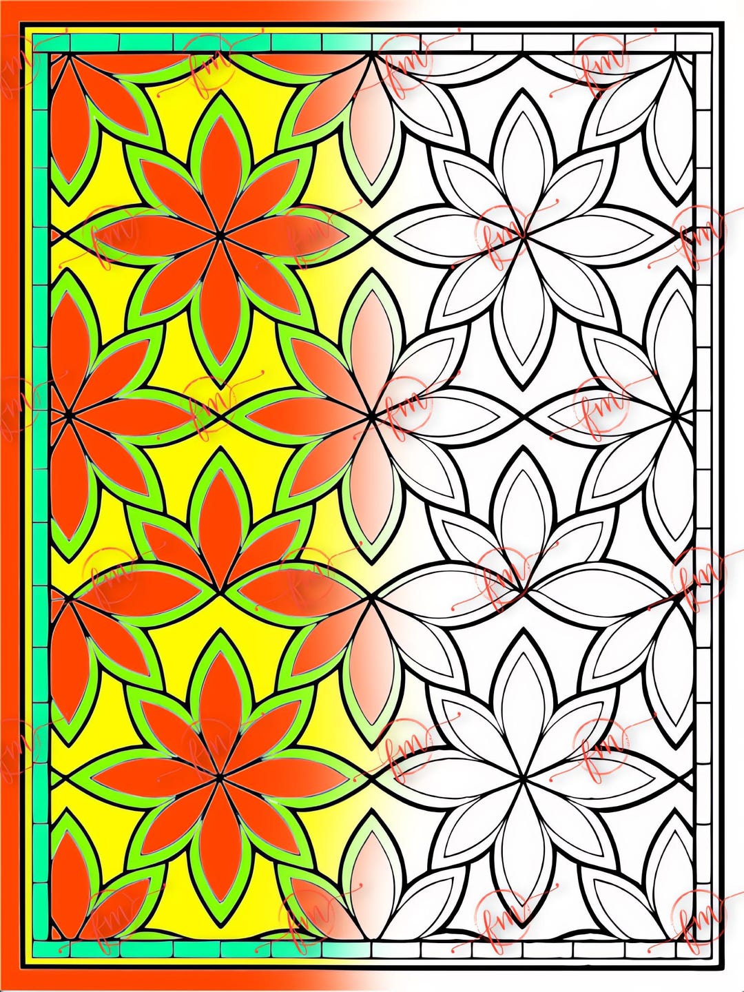 Try 30+ FREE Digital Coloring Pages Before Buying 1 "floral Lattice ...