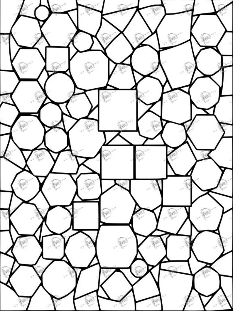 AI Geometric Coloring Pages | 10-pack Digital Download - Etsy