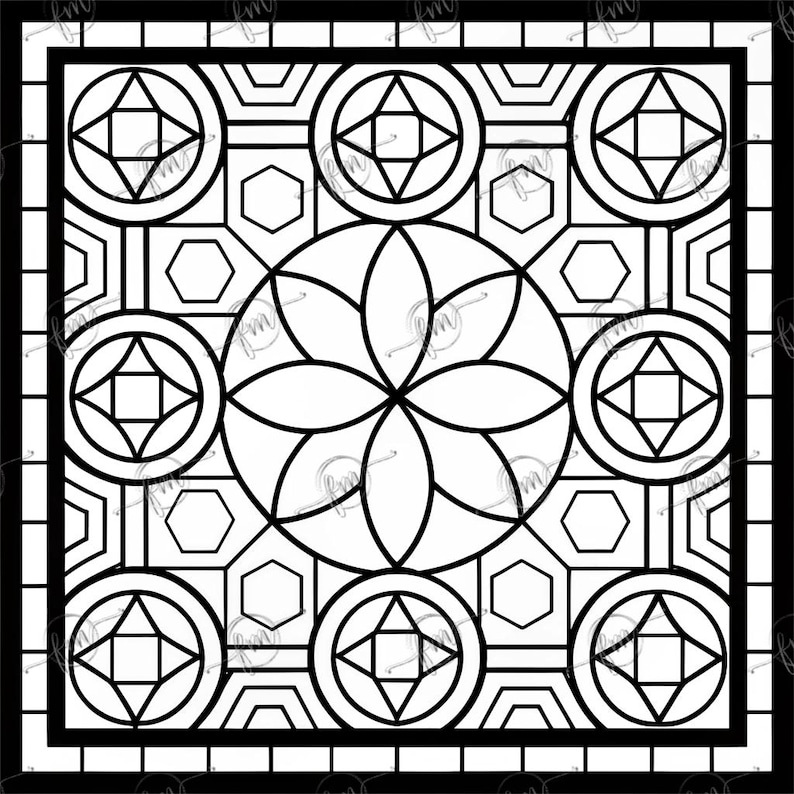 Geometric Coloring Pages | 10-pack, Printable Art (digital Download) - Etsy