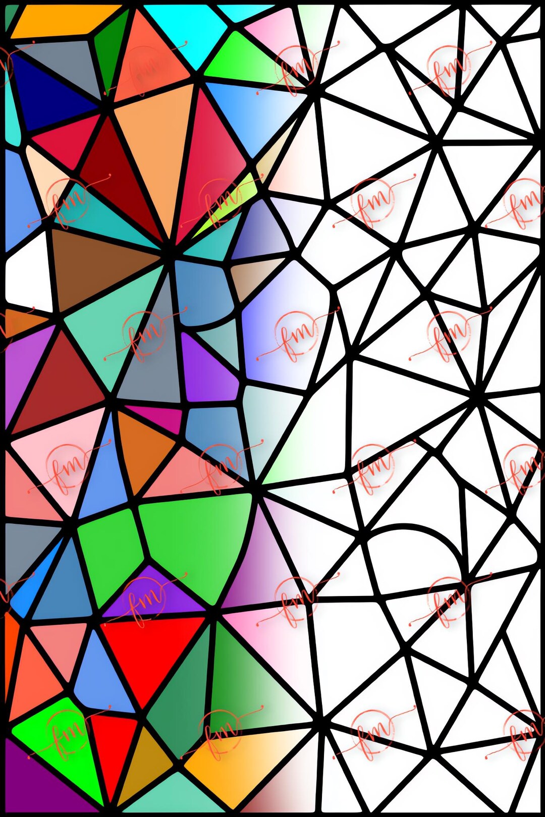 Try 30+ FREE Digital Coloring Pages Before Buying 1 "triangulated ...
