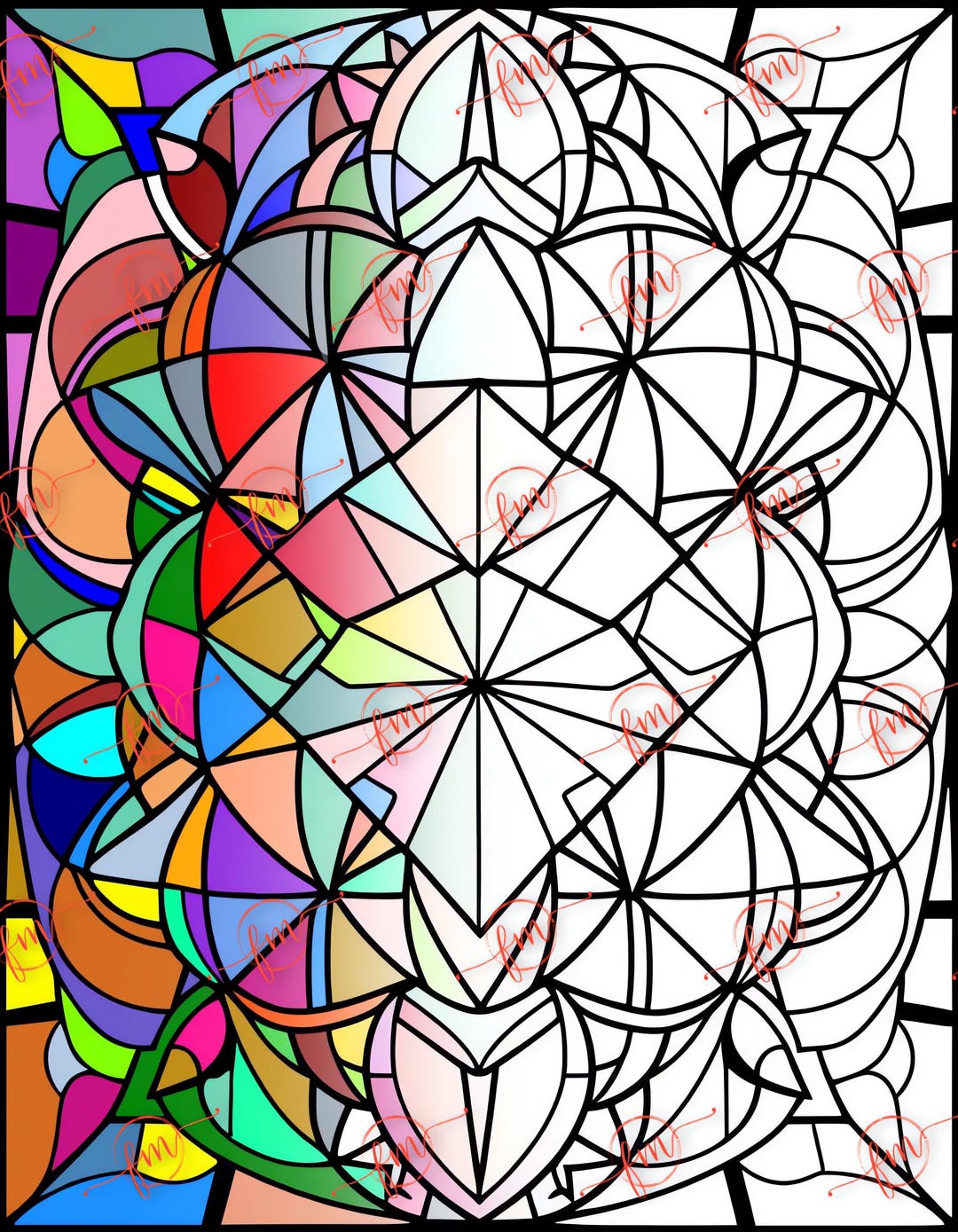 Try 30+ FREE Digital Coloring Pages Before Buying 1 "radiant Geometric ...