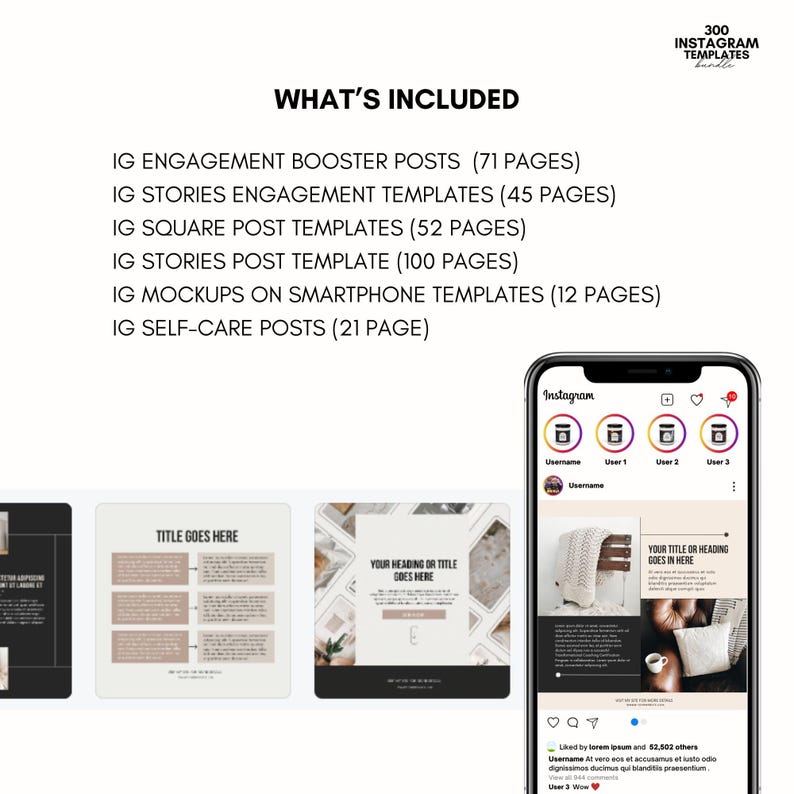 300 Instagram Canva Template Bundle With PLR / MRR Resell Rights ...