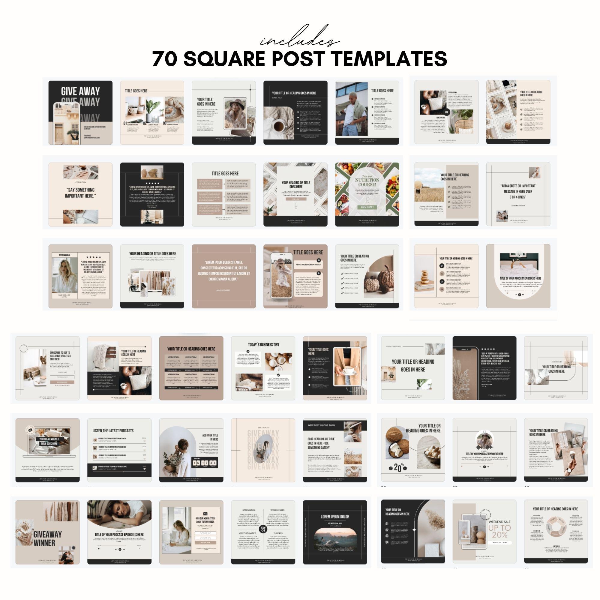 300 Instagram Canva Template Bundle With PLR / MRR Resell Rights ...