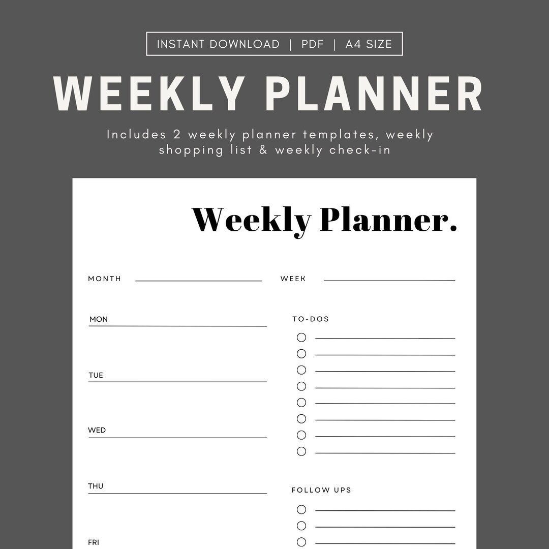 Weekly Planner PDF Printable To Do List Weekly Schedule Etsy weekly-planner-pdf-printable-to-do-list-weekly-schedule-etsy