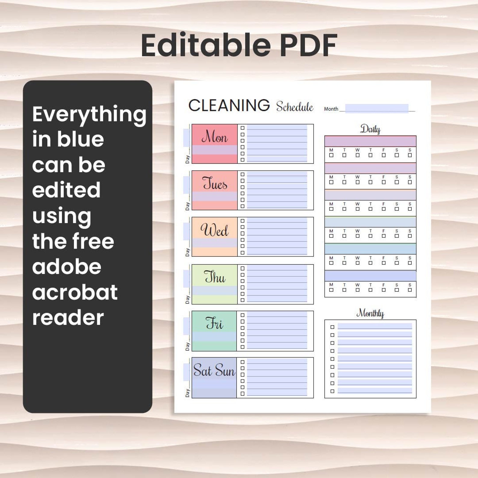 Editable Chore Chart for Couples & Families Instant Download Daily ...