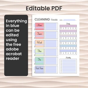 Editable Chore Chart for Couples & Families Instant Download Daily ...