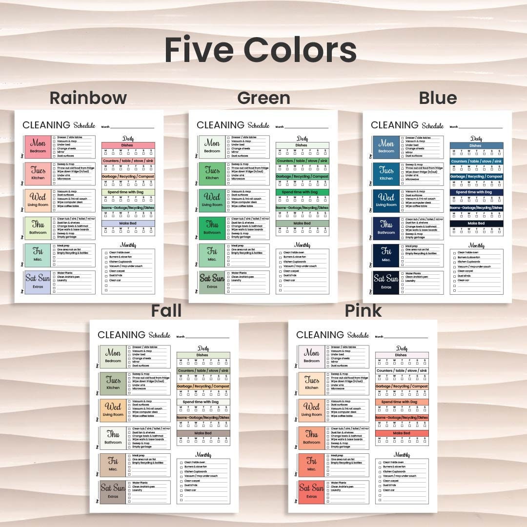 Editable Chore Chart for Couples & Families Instant Download Daily ...