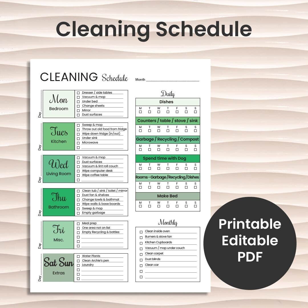Chore/task Chart Editable, Printable, Instant Download Couples ...
