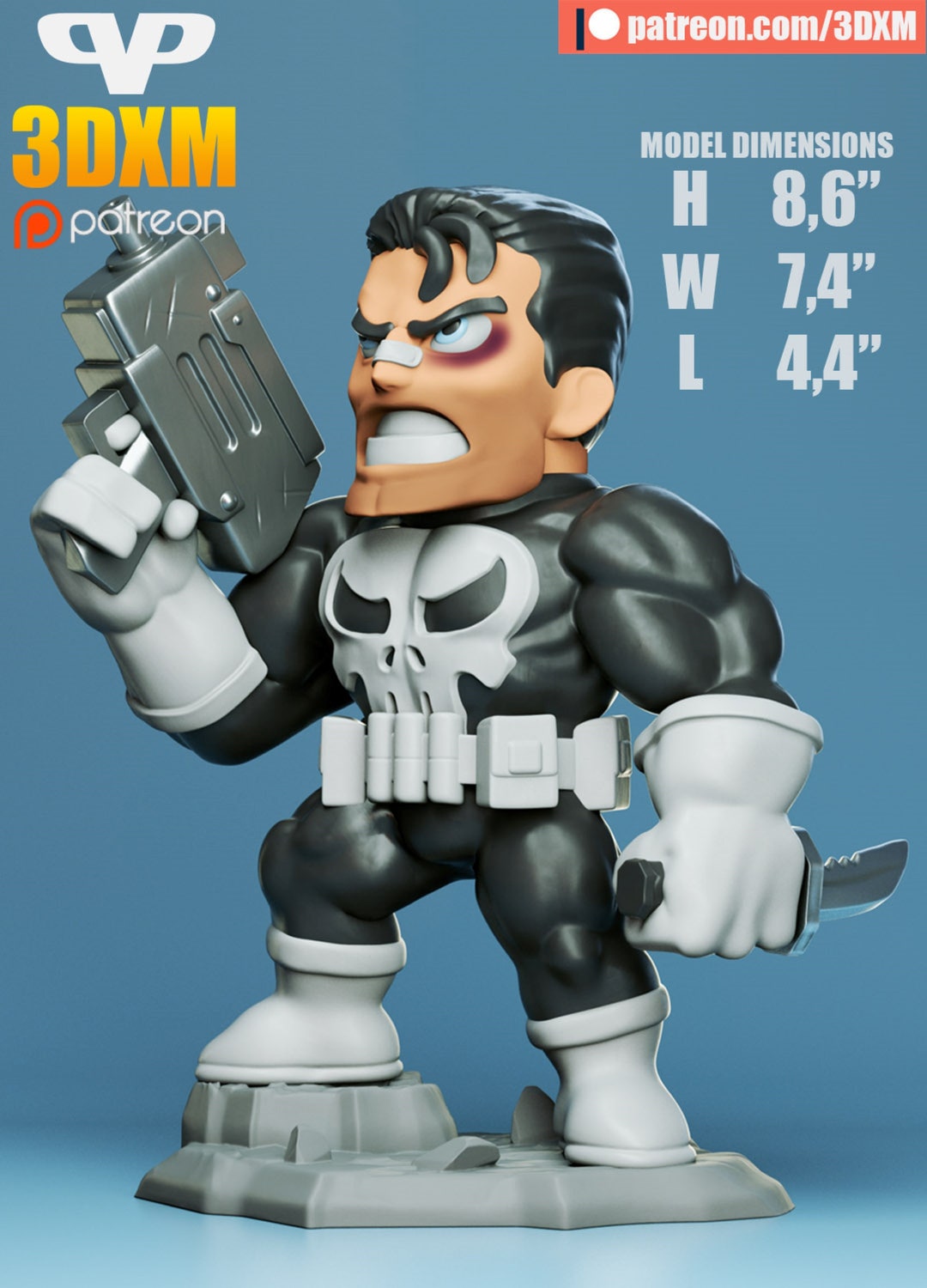 The Punisher Resin Statue Unpainted - Etsy