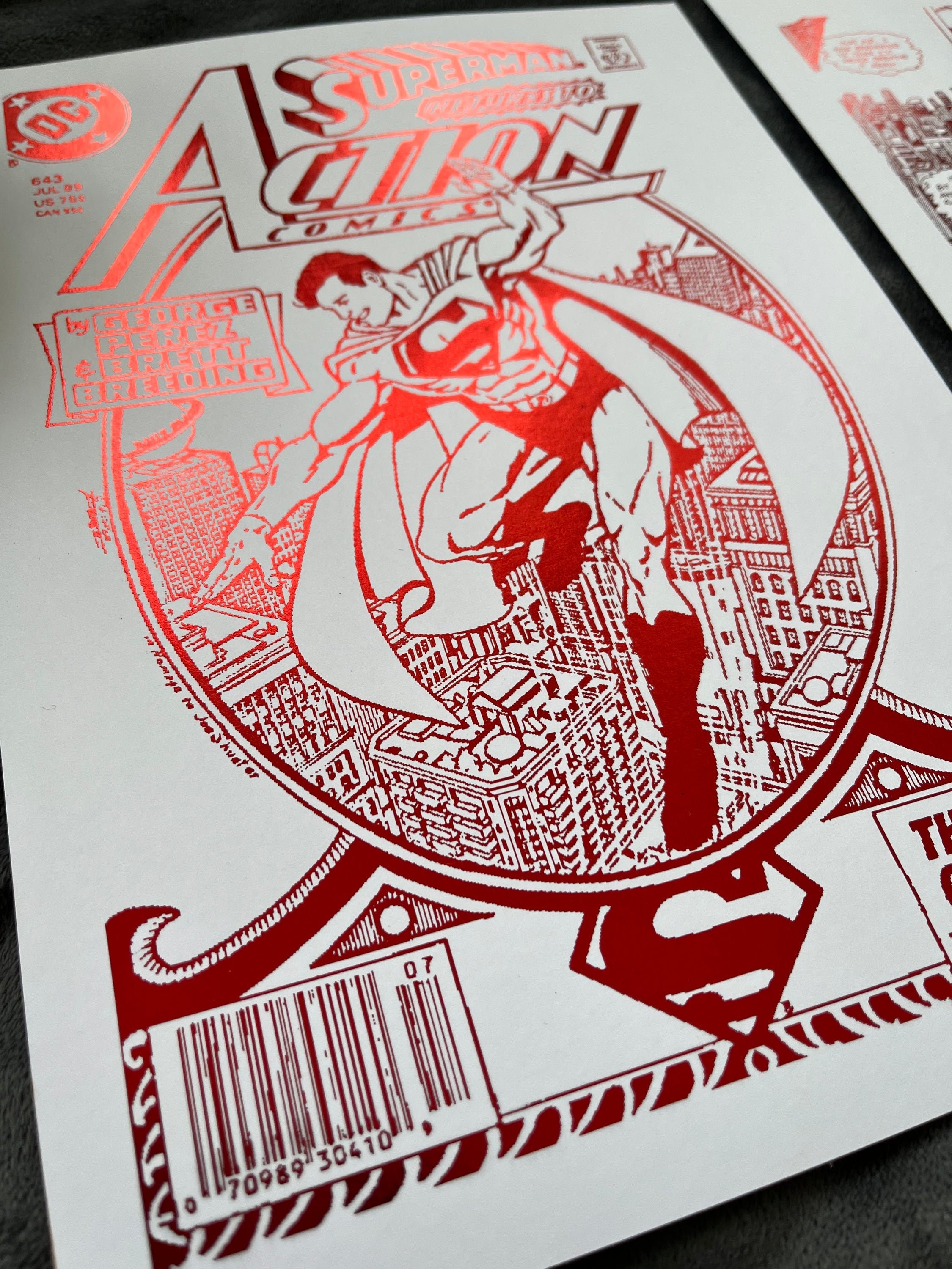 Set of 2 Superman Comic Cover & Comic Strip Foil Prints - Etsy