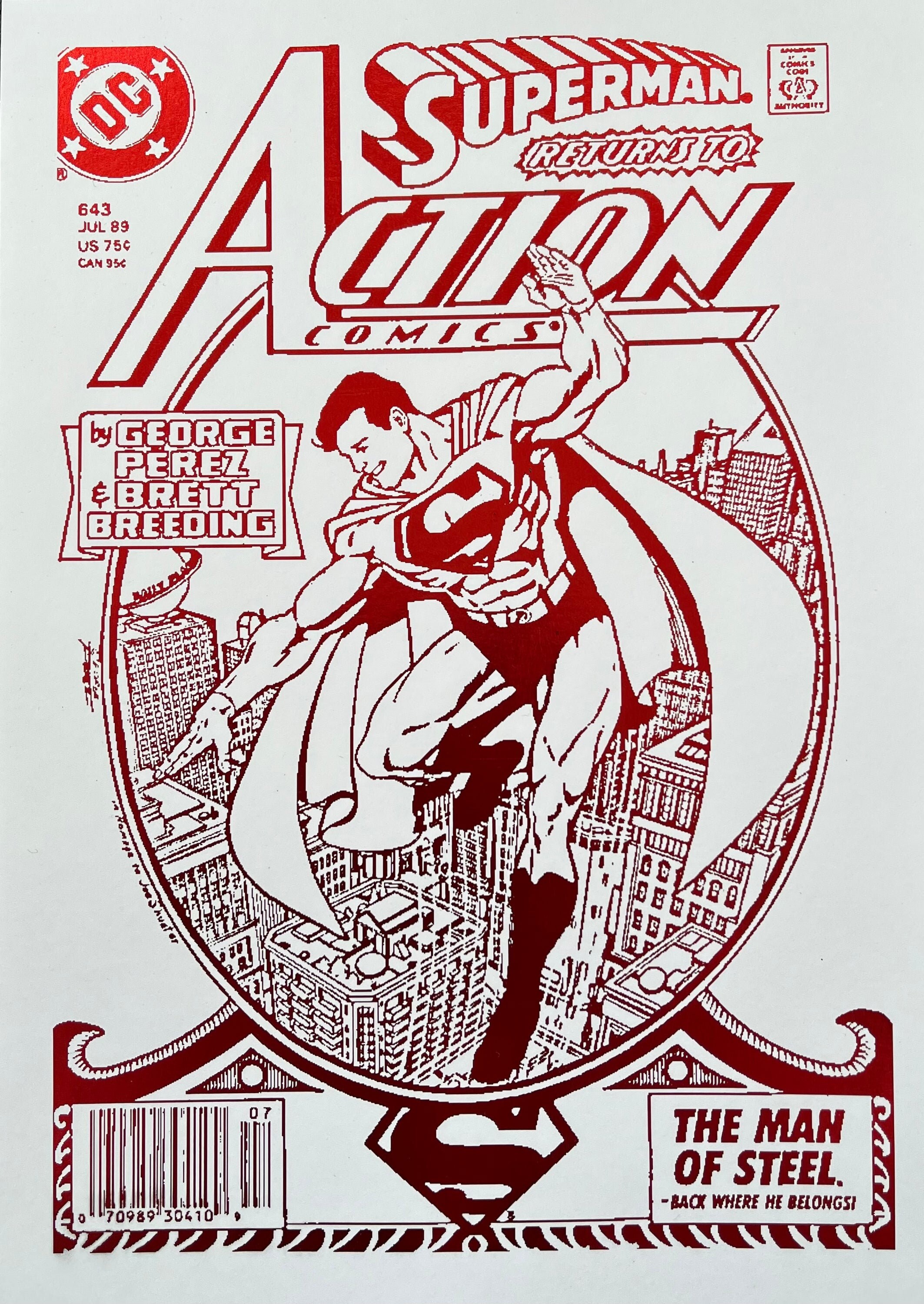 Set of 2 Superman Comic Cover & Comic Strip Foil Prints - Etsy