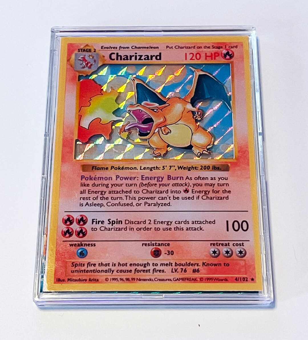 CHARIZARD "shadowless" Pokemon (3D Custom Shadowbox Interchangeable Trading Card W/ Add'l Card ...