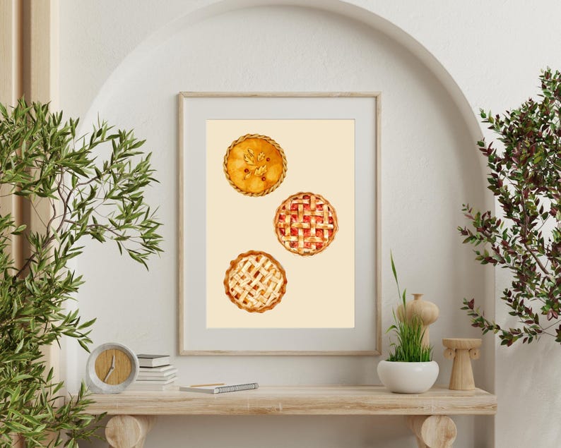 Pumpkin Pie | Apple Pie | Cherry Pie | Instant Download Digital Print ...