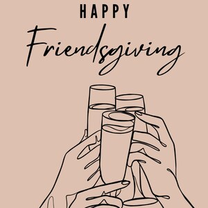 Happy Friendsgiving Digital Poster | Cozy Thanksgiving Home Decor ...