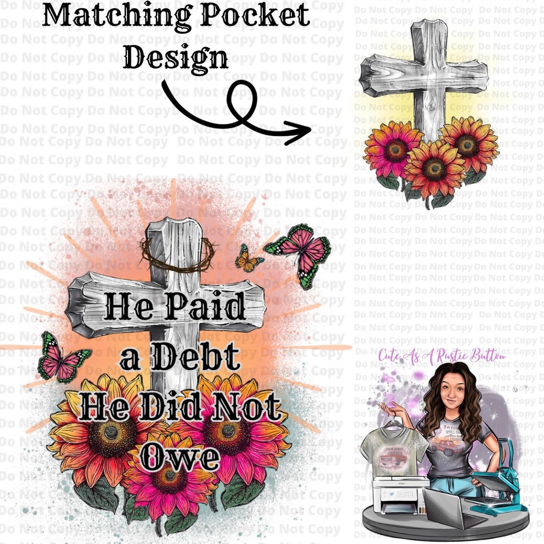 He Paid a Debt Cross – Christian PNG File (digital Download) - Etsy