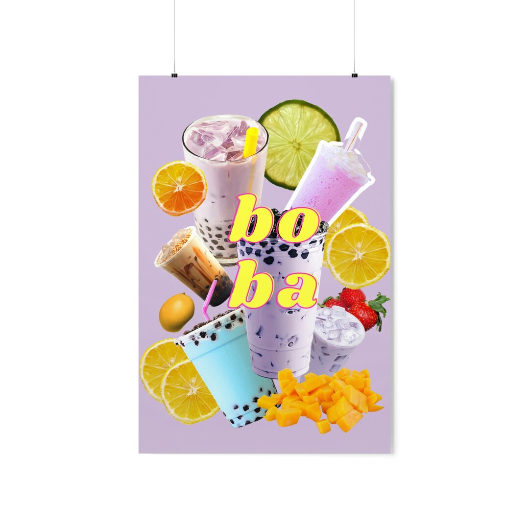 Premium Matte Vertical Boba Fruit Poster - Etsy