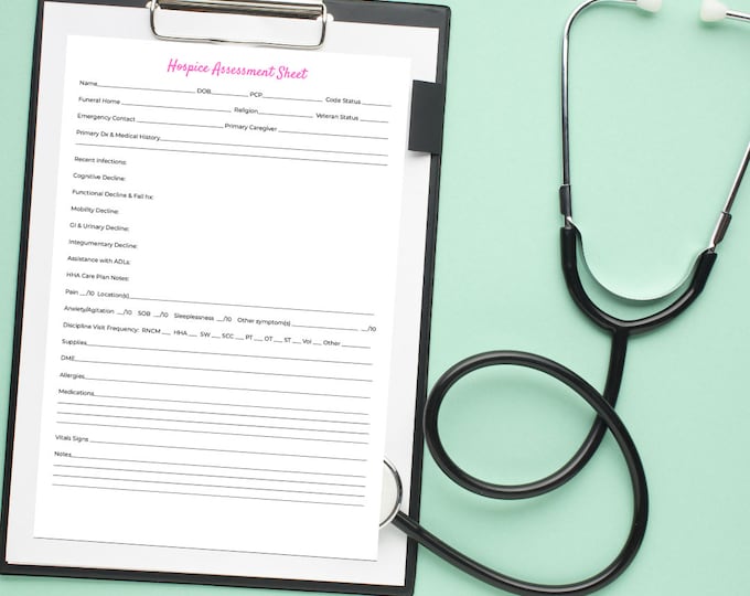 Hospice Assessment Form, Hospice Nurse Cheat Sheet, Hospice ...