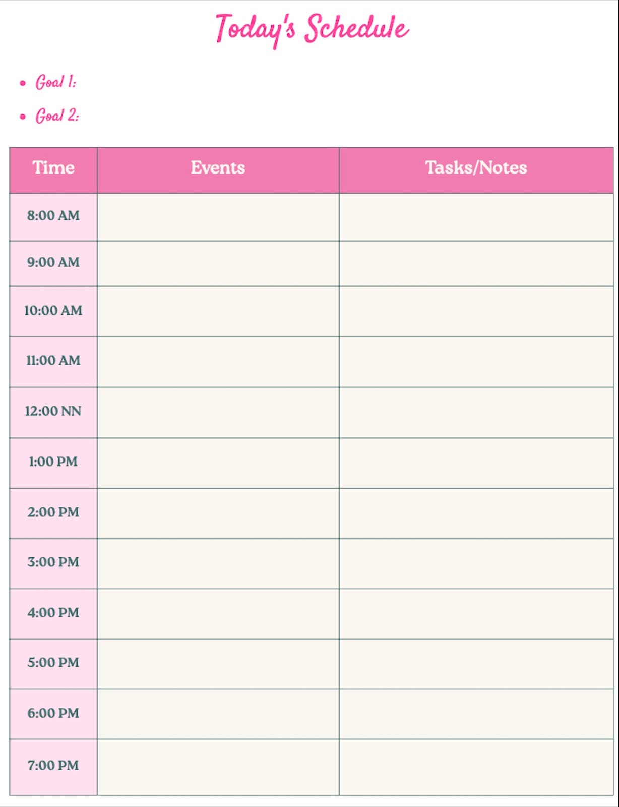 Printable Daily Schedule and Goal Tracker Template for Nurses - Etsy