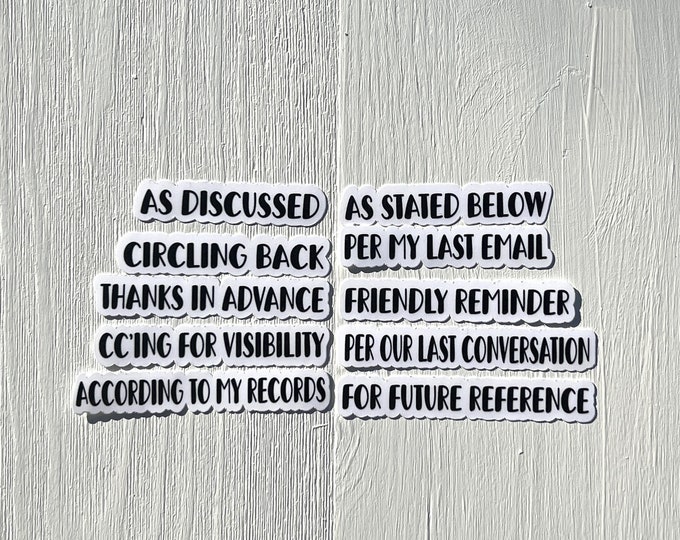 Passive-aggressive Sayings Sticker Pack - Includes 10 Hilarious Sayings ...