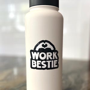 Work Bestie Sticker | Heart Hands Sticker | Workplace Sticker | Gift ...