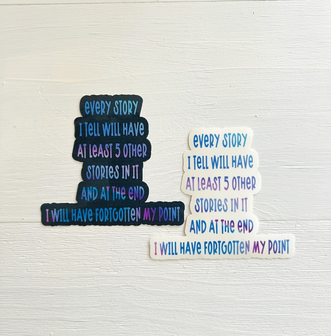 ADHD Humor Sticker: Story Spiral, Water Bottle, Laptop Decal - Etsy