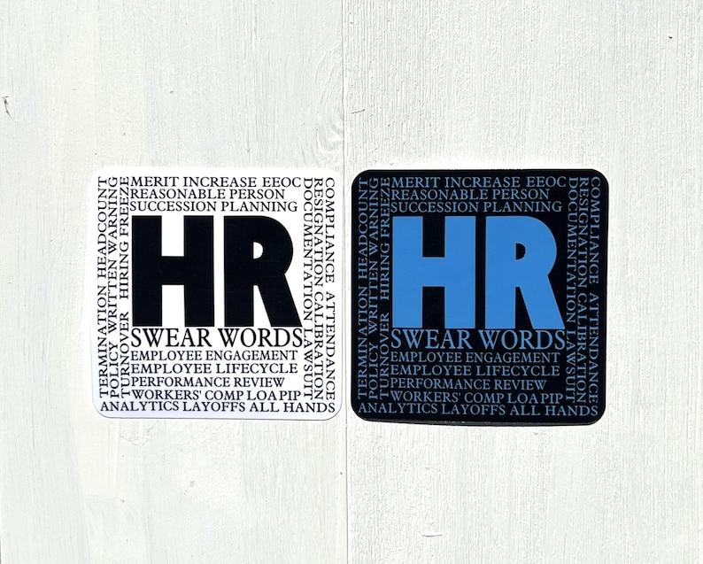 HR Swear Words Sticker: Funny Workplace Humor | Gift for Coworker - Etsy