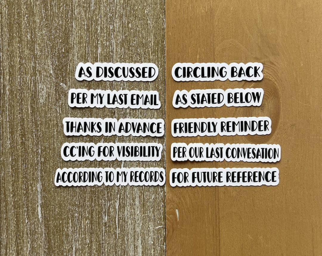 10 Passive Aggressive Work Sayings Sticker Pack Work Humor Gift for ...