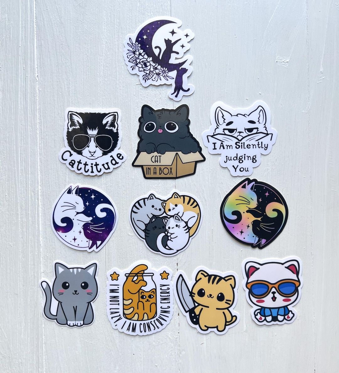 Cattitude Sticker Pack - Featuring 11 Cute, Snarky & Purr-fectly ...