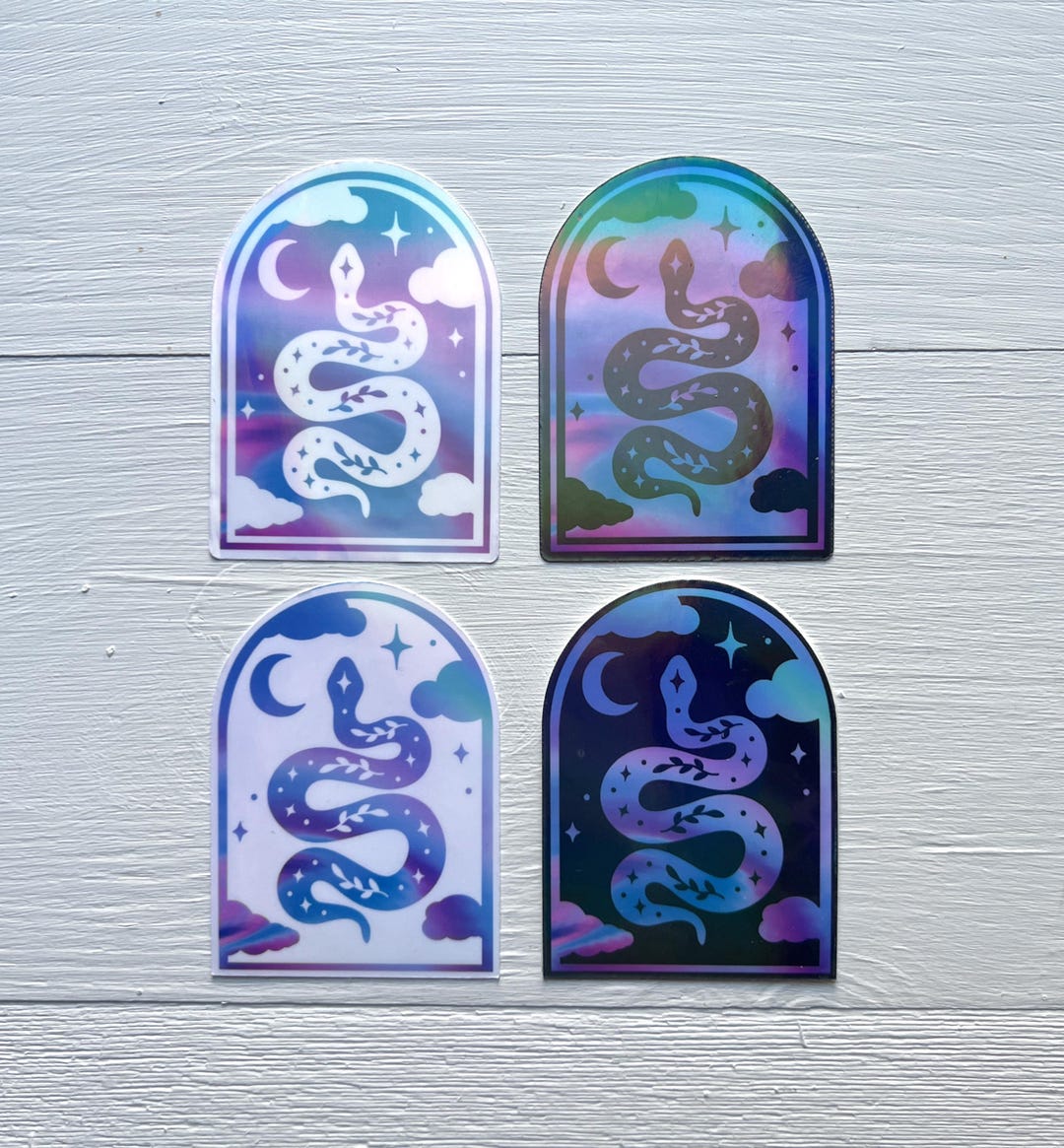Holographic Year of the Snake Stickers | 2025 Lunar New Year | 4 ...