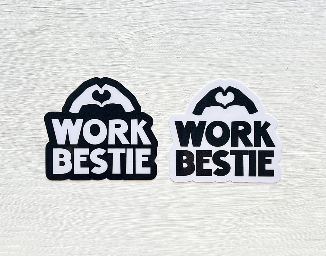 Work Bestie Sticker | Heart Hands Sticker | Workplace Sticker | Gift ...