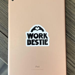 Work Bestie Sticker | Heart Hands Sticker | Workplace Sticker | Gift ...