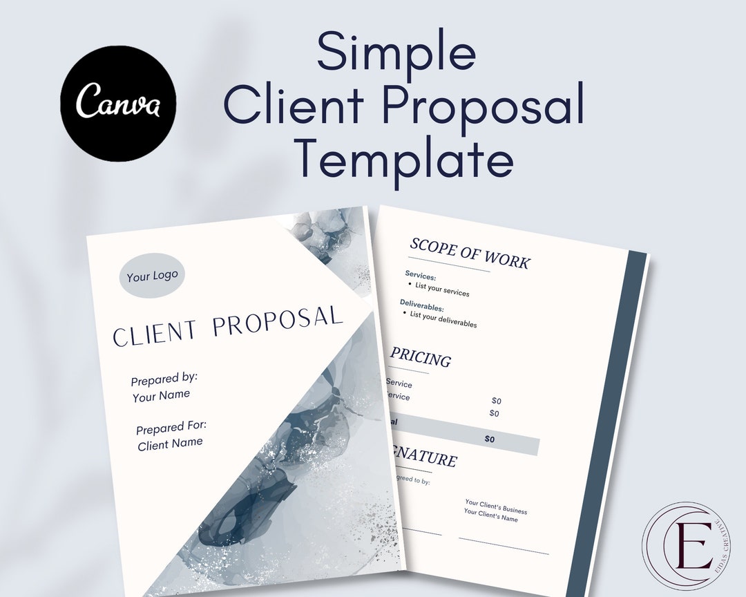 CLIENT PROPOSAL TEMPLATE | Canva | Digital Download | Minimal Design ...