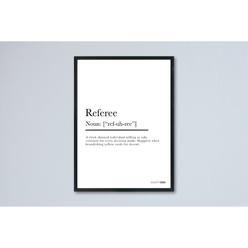 A4 Digital Referee Definition Print | Printable Wall Art | Football ...