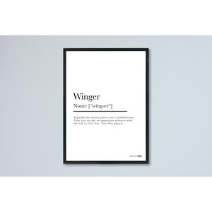 A4 Digital Winger Definition Print | Printable Wall Art | Football ...