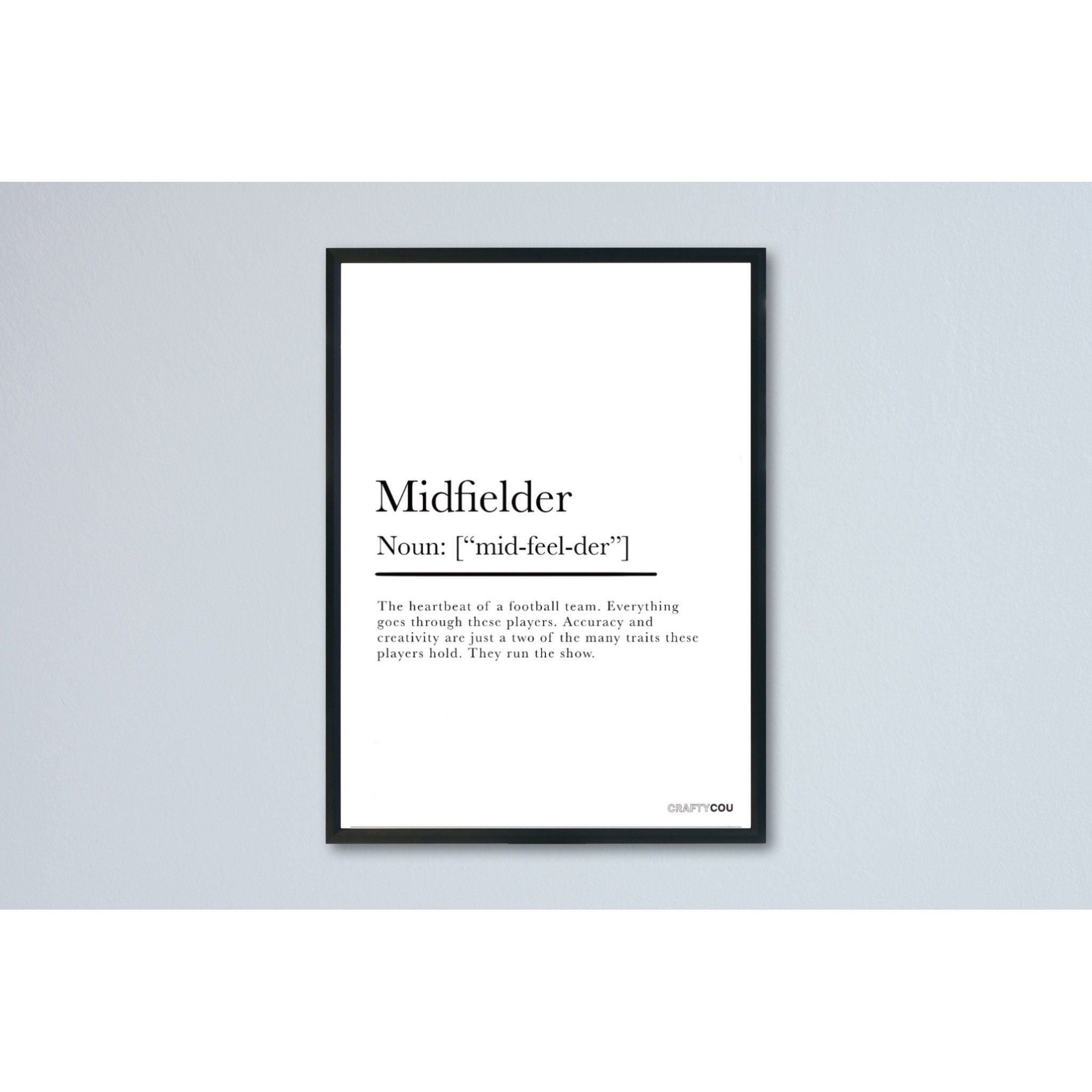 A4 Digital Midfielder Definition Print Printable Wall Art Football ...