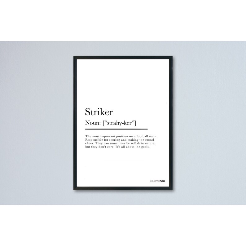 A4 Digital Striker Definition Print | Printable Wall Art | Football ...